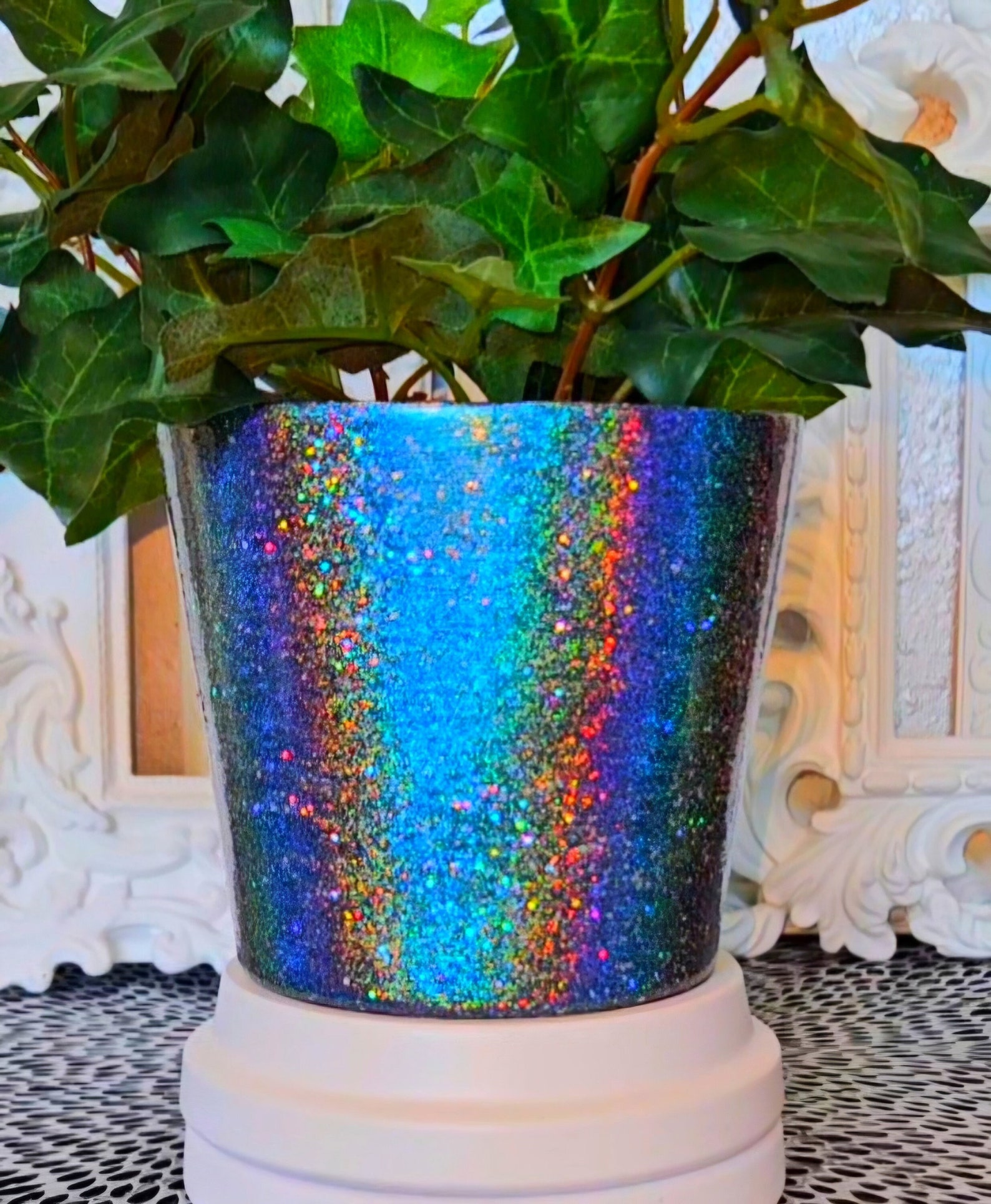 Deep Teal, Green, Blue Holo Plant Pots, Plant Lover, Gift for Her ...