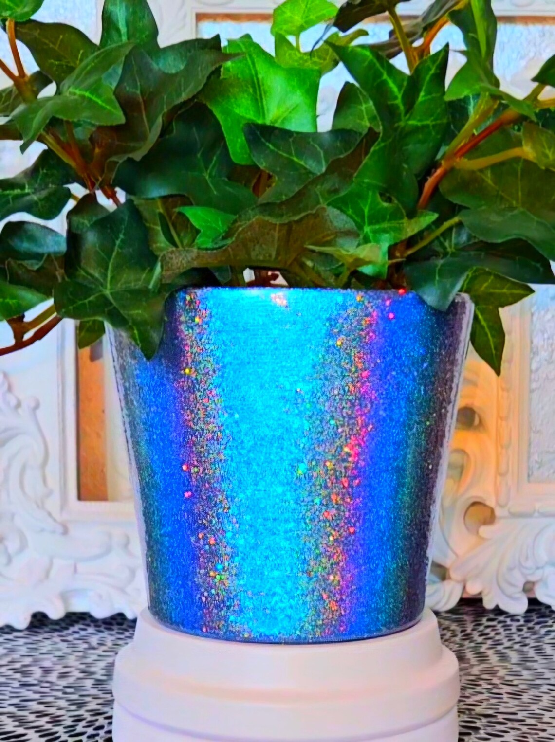 Deep Teal, Green, Blue Holo Plant Pots, Plant Lover, Gift for Her ...