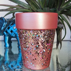Rose Gold & Glitter Plant Pot, Plant Lover, Gift for Her, Housewarming ...