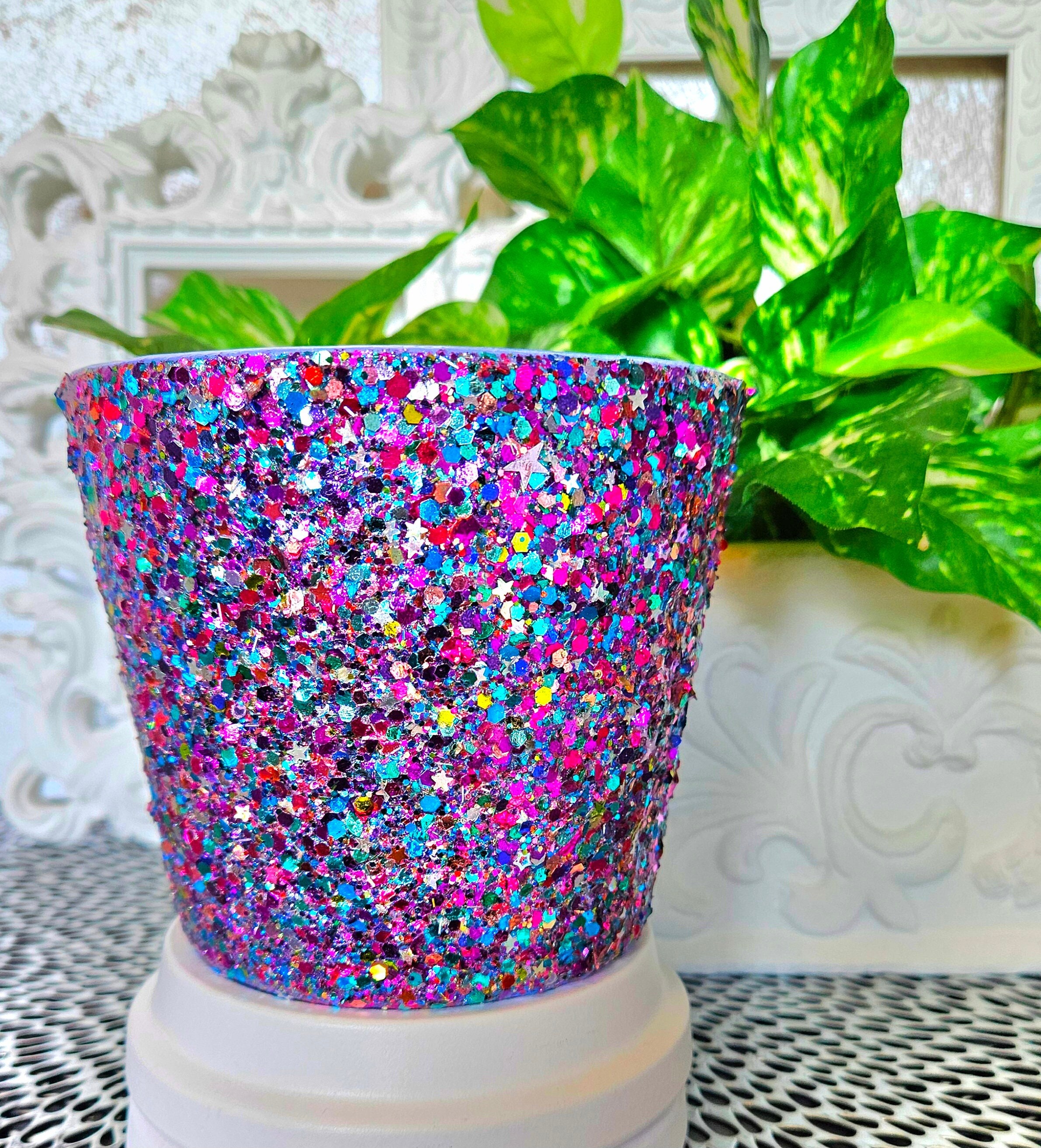 Rainbow Holographic Glitter Plant Pot, Plant Lover, Gift for Her ...