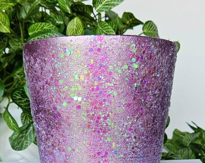 Medium Hand Painted Dual Colour Glitter Terracotta Plant Pot - Etsy
