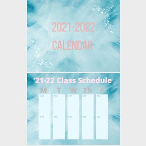 2021-2022 Academic Calendar - Etsy
