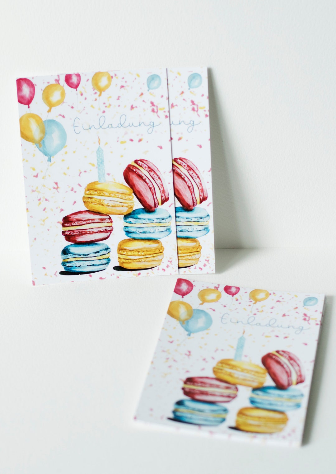 Invitation Cards, Invitation, Set, Macaron, Birthday, Party ...