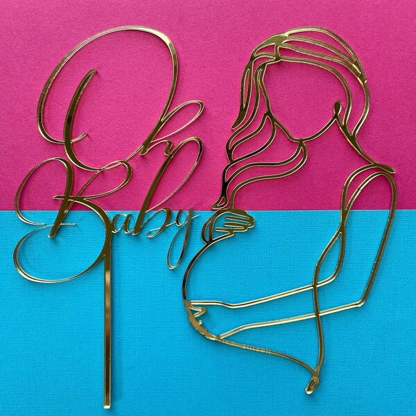 Pregnant Acrylic Cake Topper - Etsy