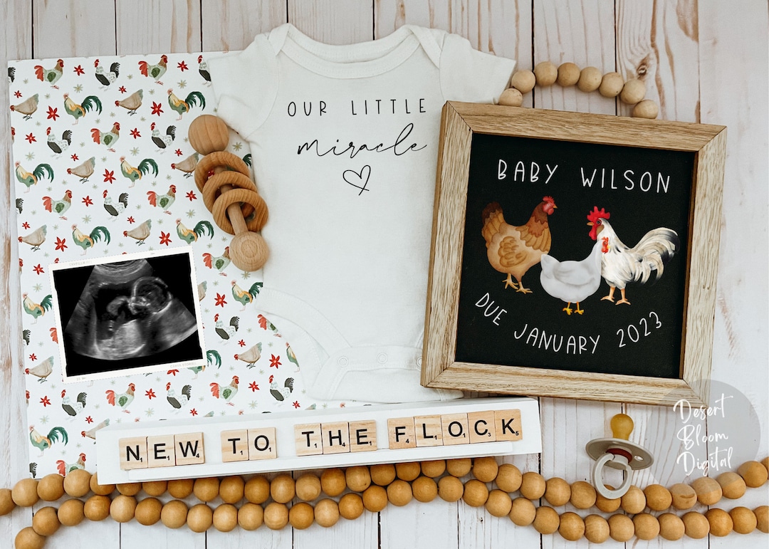 Chicken Farm Baby Announcement: Gender Neutral Social Media (digital ...