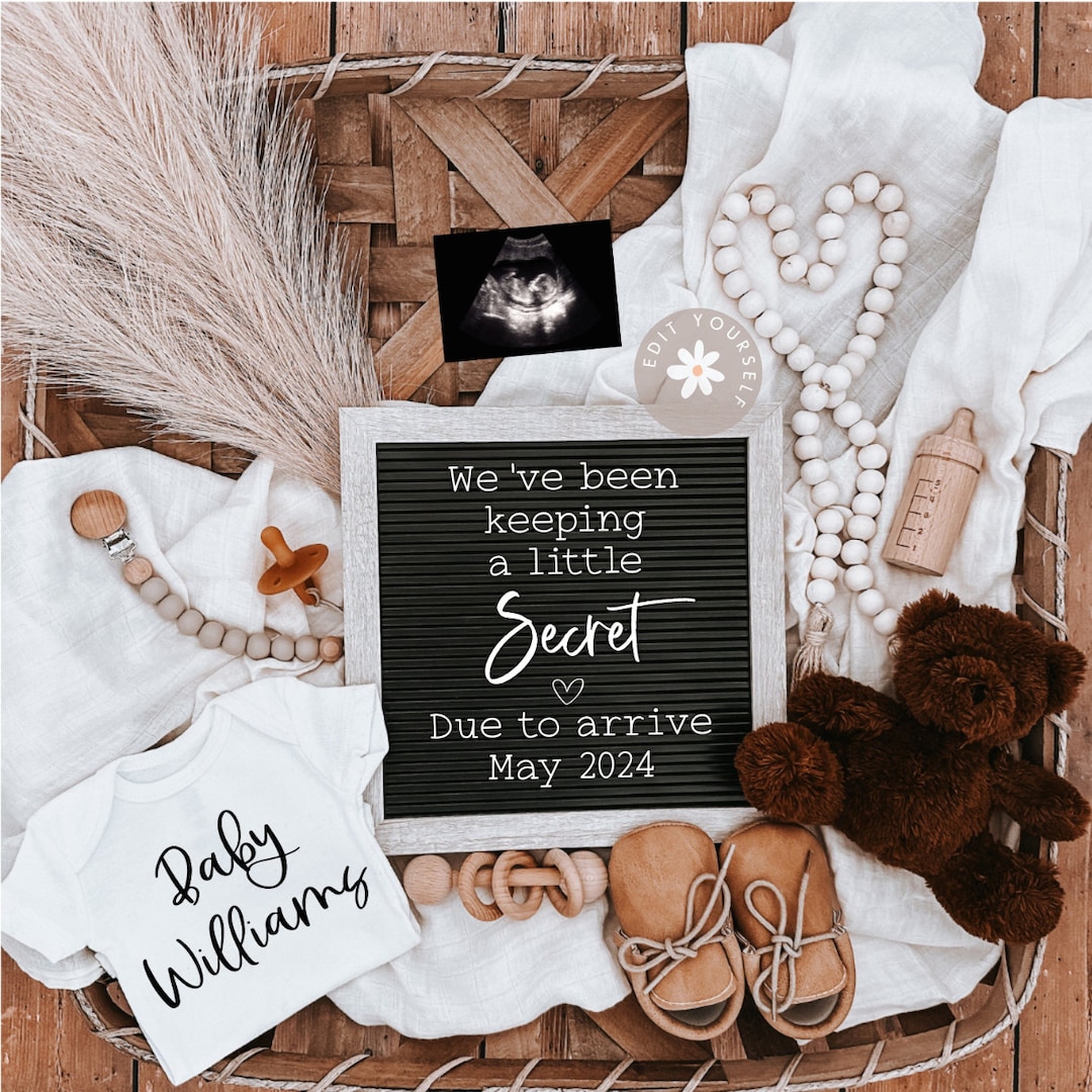 DIGITAL PREGNANCY ANNOUNCEMENT, Gender Neutral, Pregnancy Reveal ...