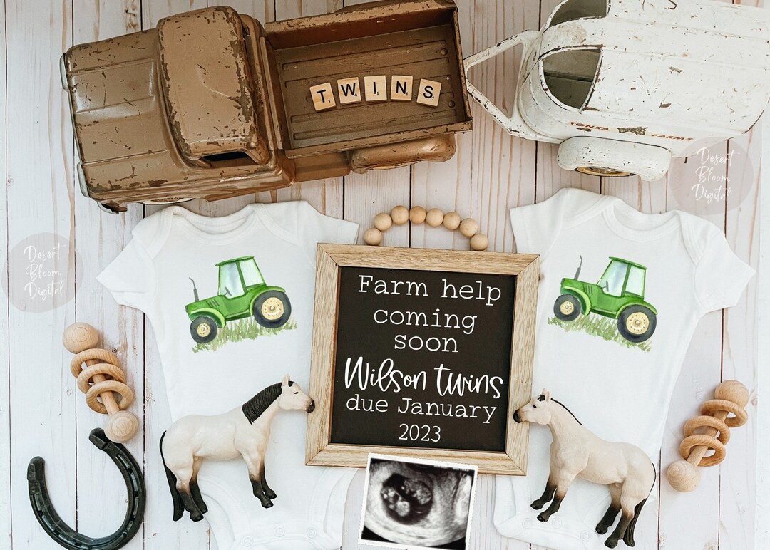 Farm Help Coming Soon | Twins Western | DIGITAL PREGNANCY ANNOUNCEMENT ...