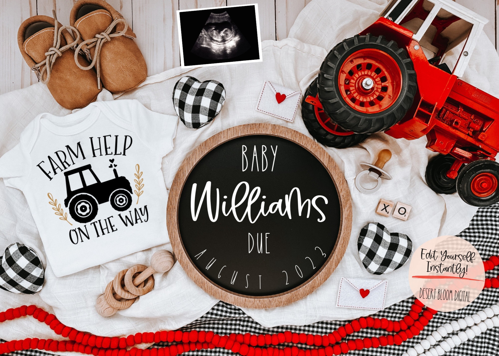 Farm Help on the Way Valentines Gender Neutral Digital - Etsy