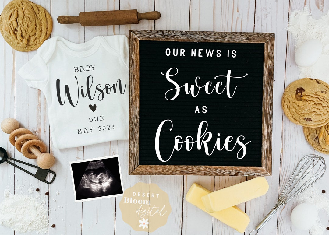 Our News is Sweet as COOKIES | Digital Pregnancy Announcement | Gender ...