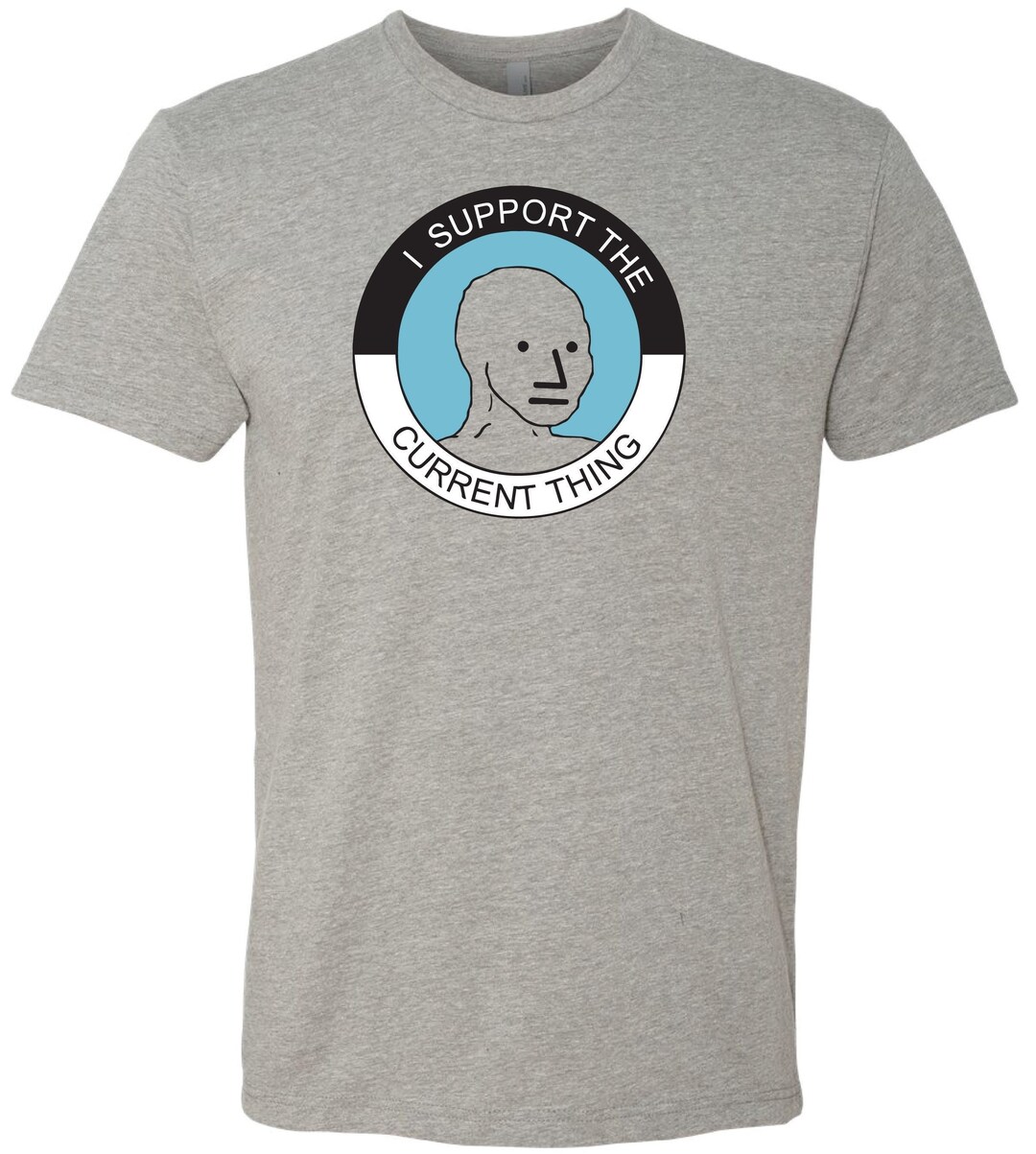 NPC Screen Print Tee - Dark Heather Grey Polycotton Blend - Etsy