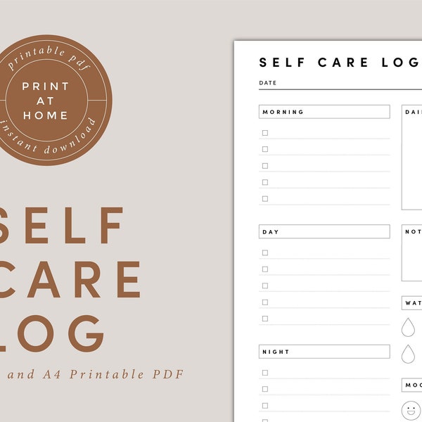 Self Care Log - Etsy