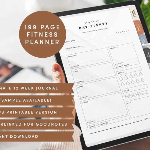 Digital Fitness Planner for Goodnotes Notability - Etsy