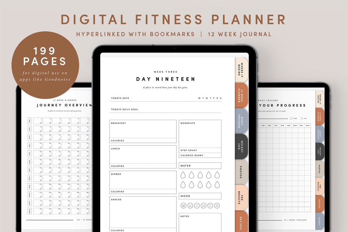 Digital Fitness Planner Goodnotes Fitness Planner Ipad - Etsy UK