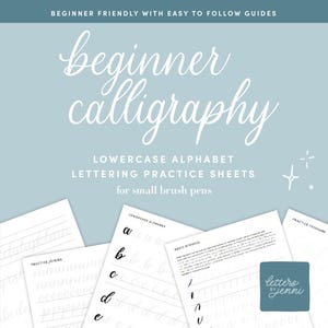 Beginners Calligraphy Lowercase Alphabet Practice Sheets, Calligraphy ...