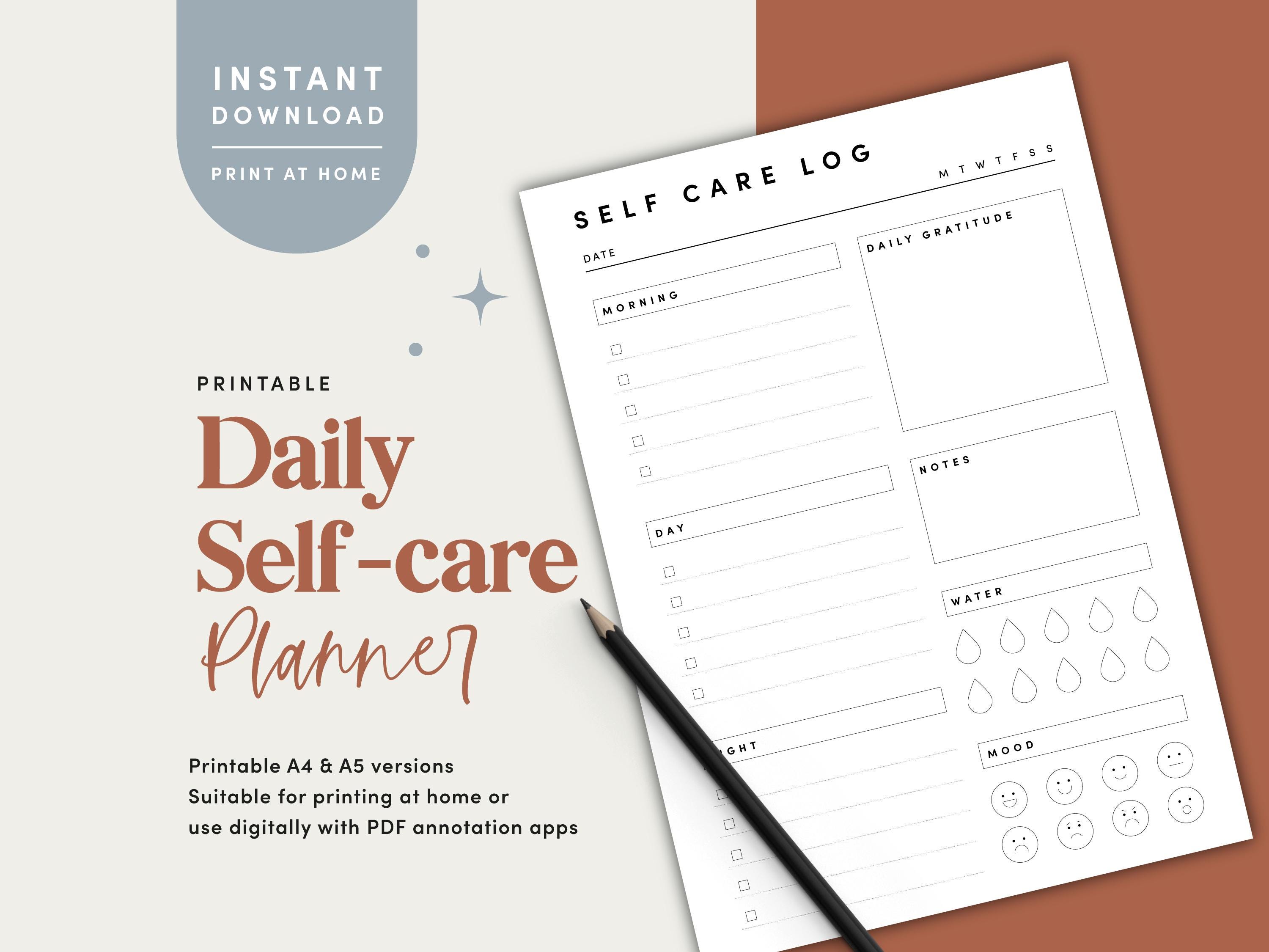 Printable Self Care Log, Self Care Tracker, Self Care Printable, Daily ...