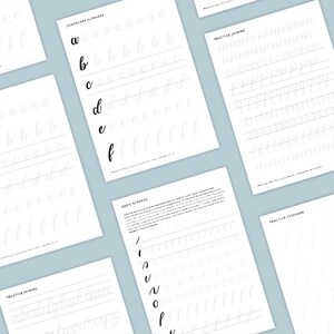 Beginners Calligraphy Lowercase Alphabet Practice Sheets, Calligraphy Practice, Printable ...