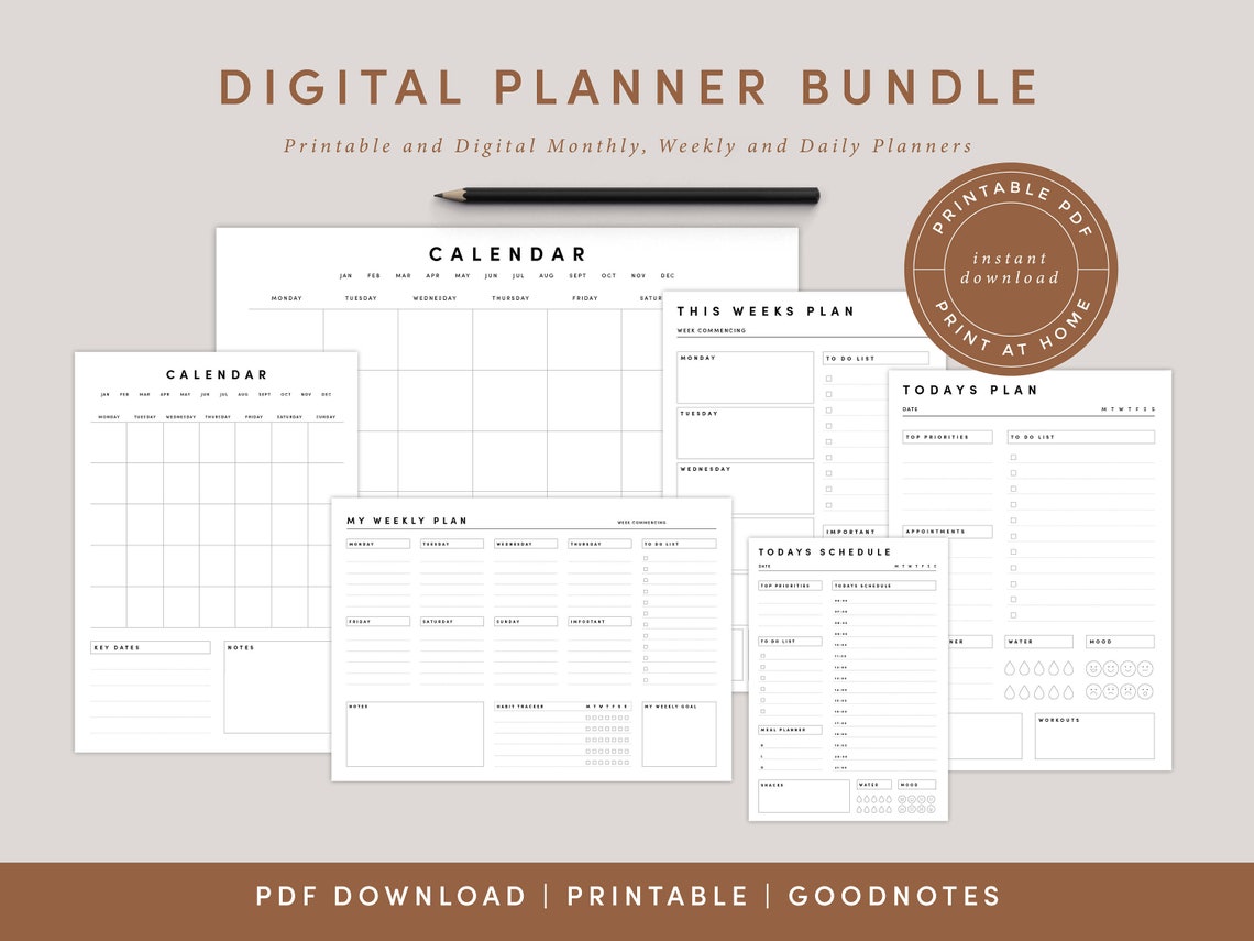 Printable Planner Bundle Digital Planner Bundle for - Etsy UK