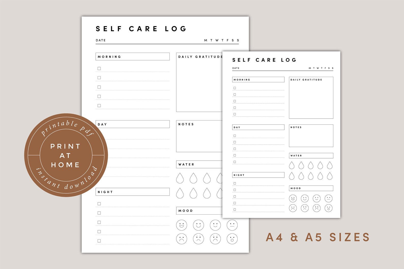 Printable Self Care Log Self Care Tracker Self Care - Etsy