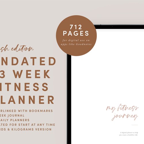 Digital Fitness Planner Goodnotes Fitness Planner Ipad - Etsy