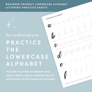 Beginners Calligraphy Lowercase Alphabet Practice Sheets, Calligraphy ...