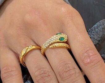 Green Snake Ring - Etsy UK