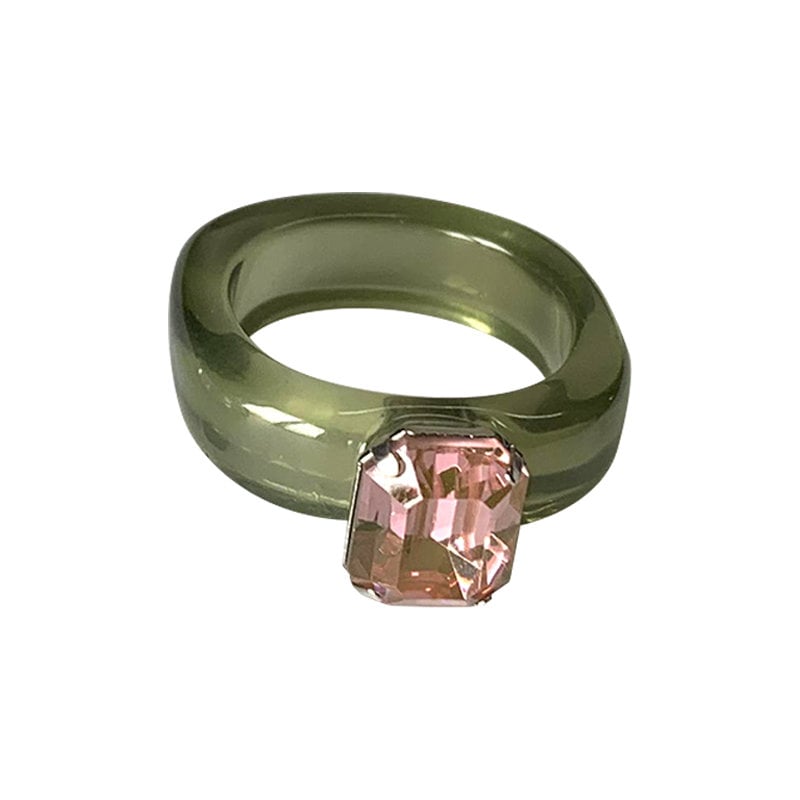 Retro Vintage Transparent Resin Rings Acrylic Resin Ring - Etsy