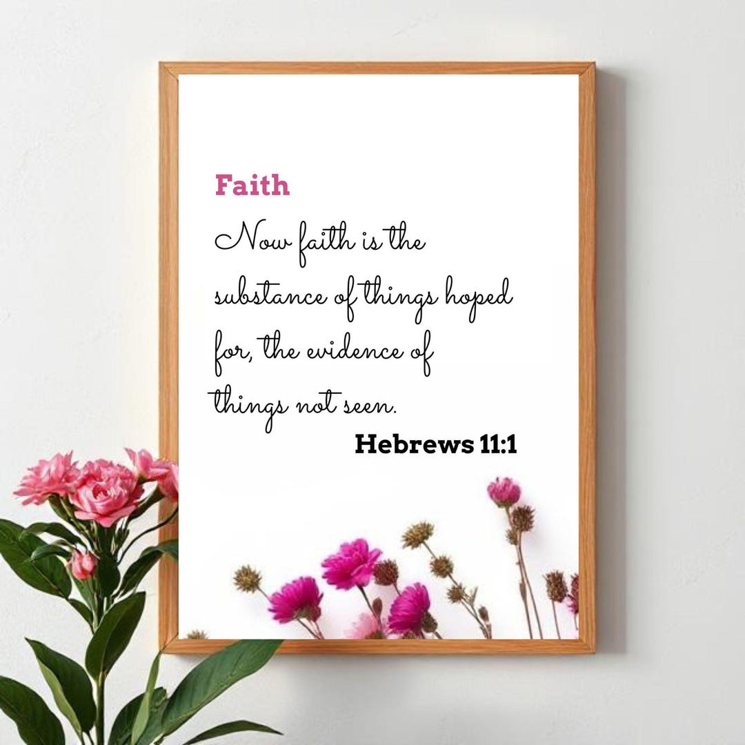 Hebrews 11:1 Faith PNG & Digital Wall Art – Inspirational Scripture ...