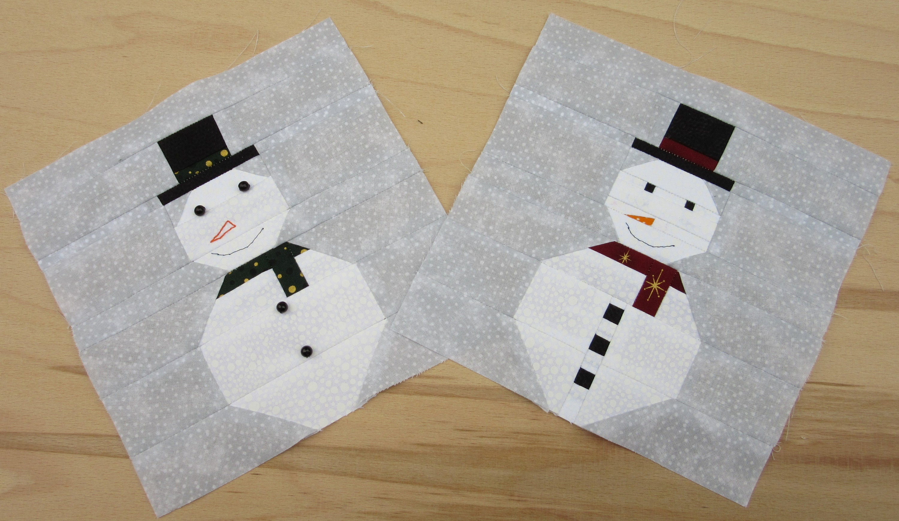 Snowman Foundation Paper Piecing Pattern 2 Variations / Snowman FPP ...