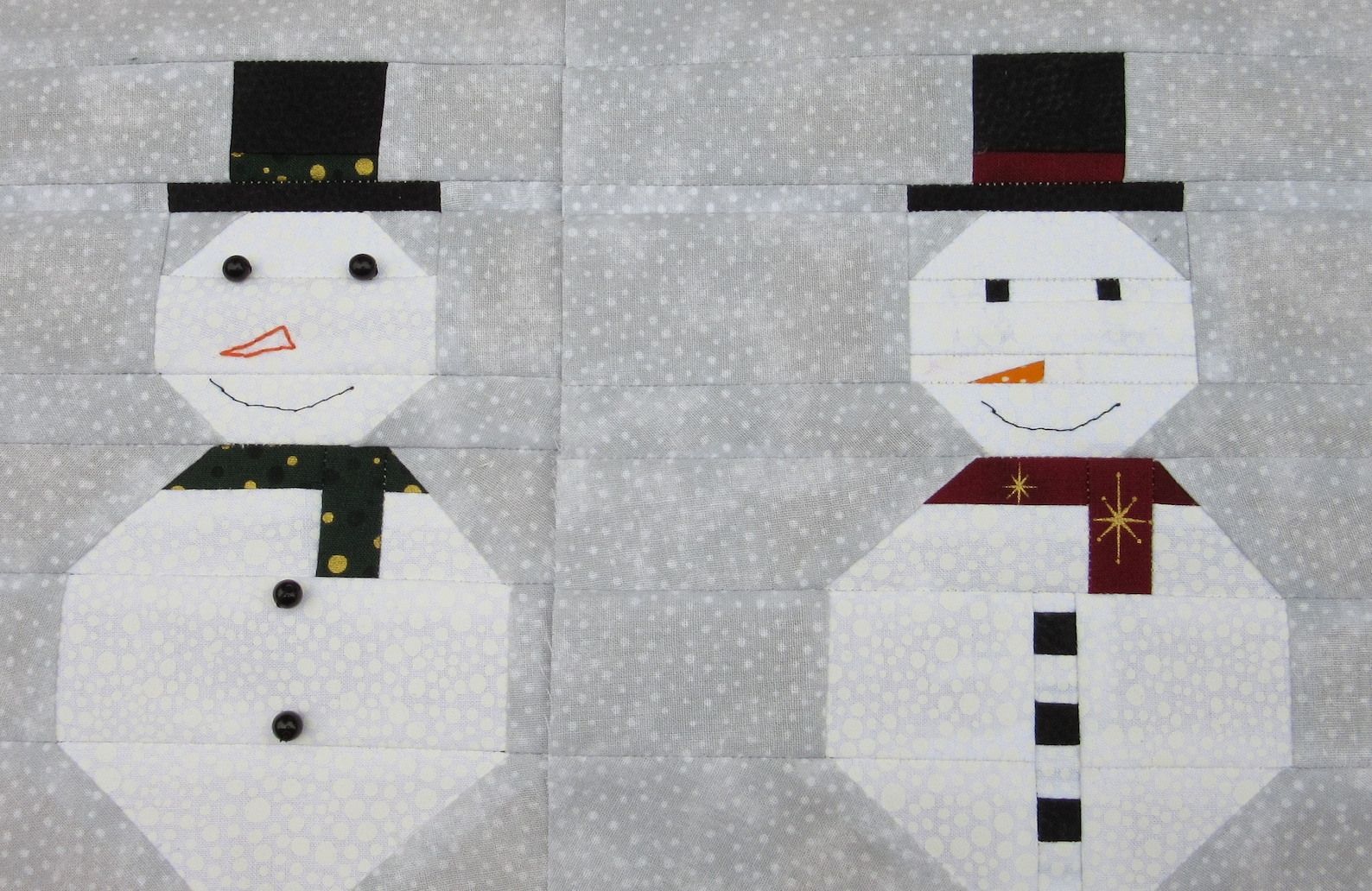 Snowman Foundation Paper Piecing Pattern 2 Variations / Snowman FPP ...