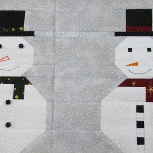 Snowman Foundation Paper Piecing Pattern 2 Variations / Snowman FPP ...