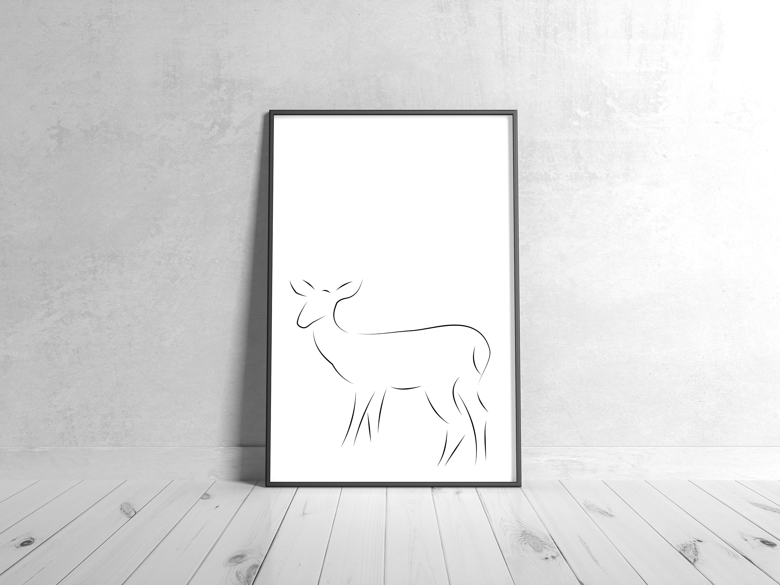 Doe Deer Face Drawing