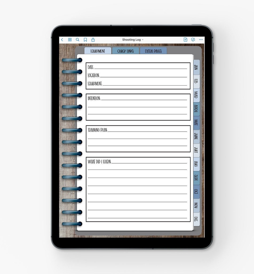 Archery Shooting Log/journal- Instant Digital Download With Hyberlinks ...