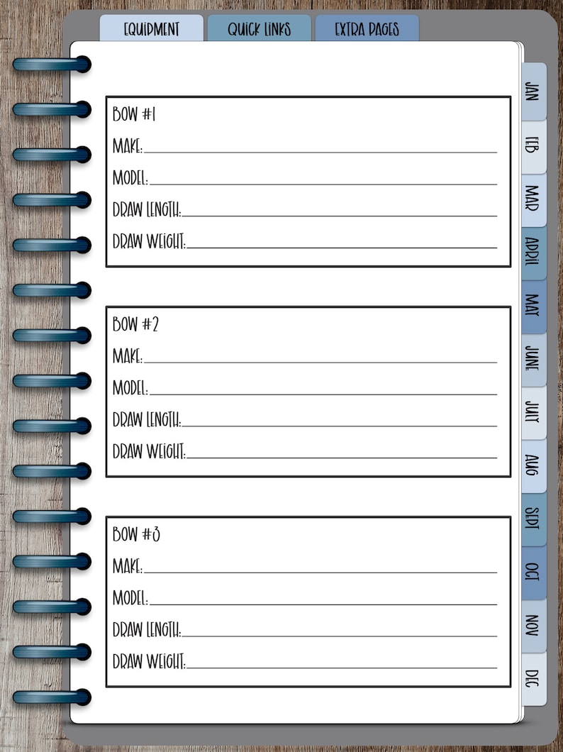 Archery Shooting Log/journal- Instant Digital Download With Hyberlinks ...