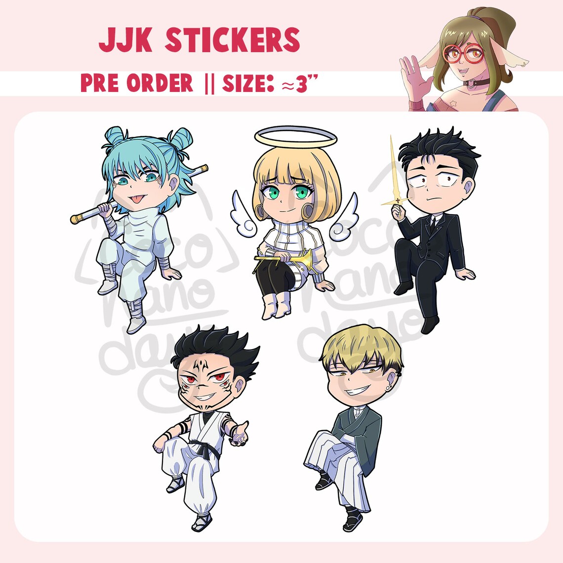 PRE-ORDER Jujutsu Kaisen Vinyl Stickers || Kashimo/ Hana/ Higuruma ...
