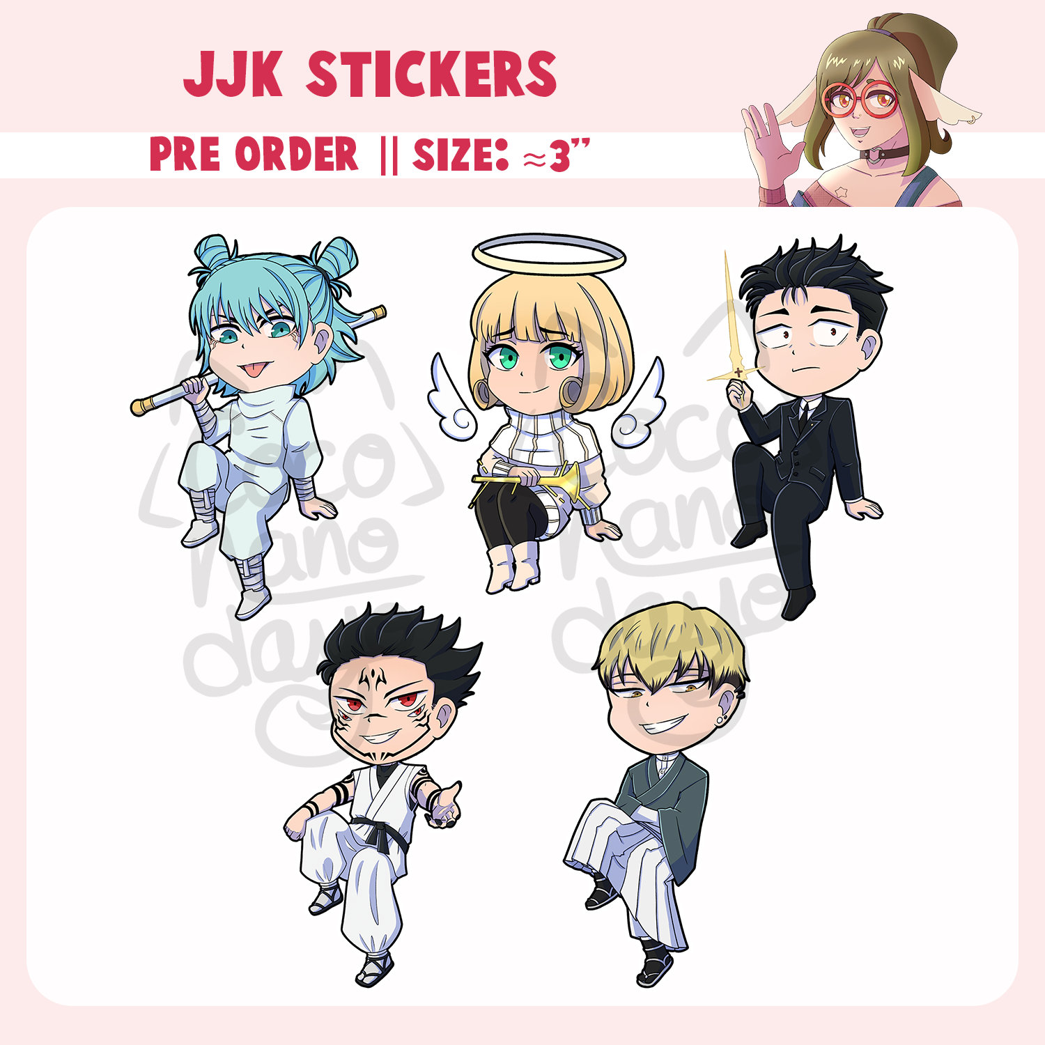 PRE-ORDER Jujutsu Kaisen Vinyl Stickers || Kashimo/ Hana/ Higuruma ...