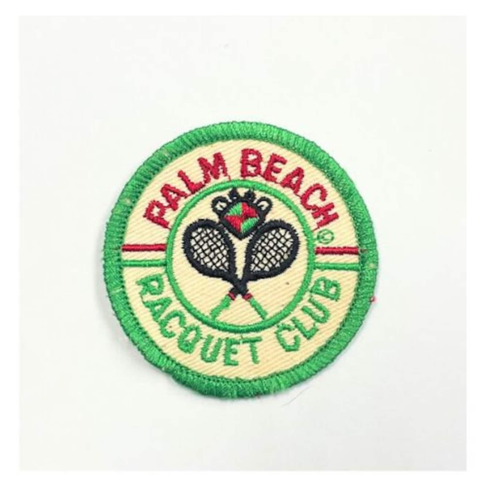 Vintage Palm Beach Racquet Club Embroidery Patch Iron on Tennis ...