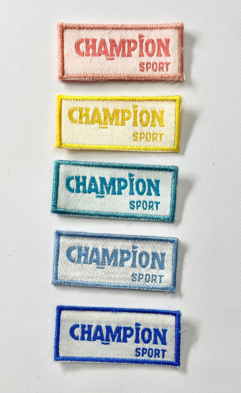 Vintage CHAMPION CHAMP SPORTS Logo Patch Embroidered Badge Iron on ...