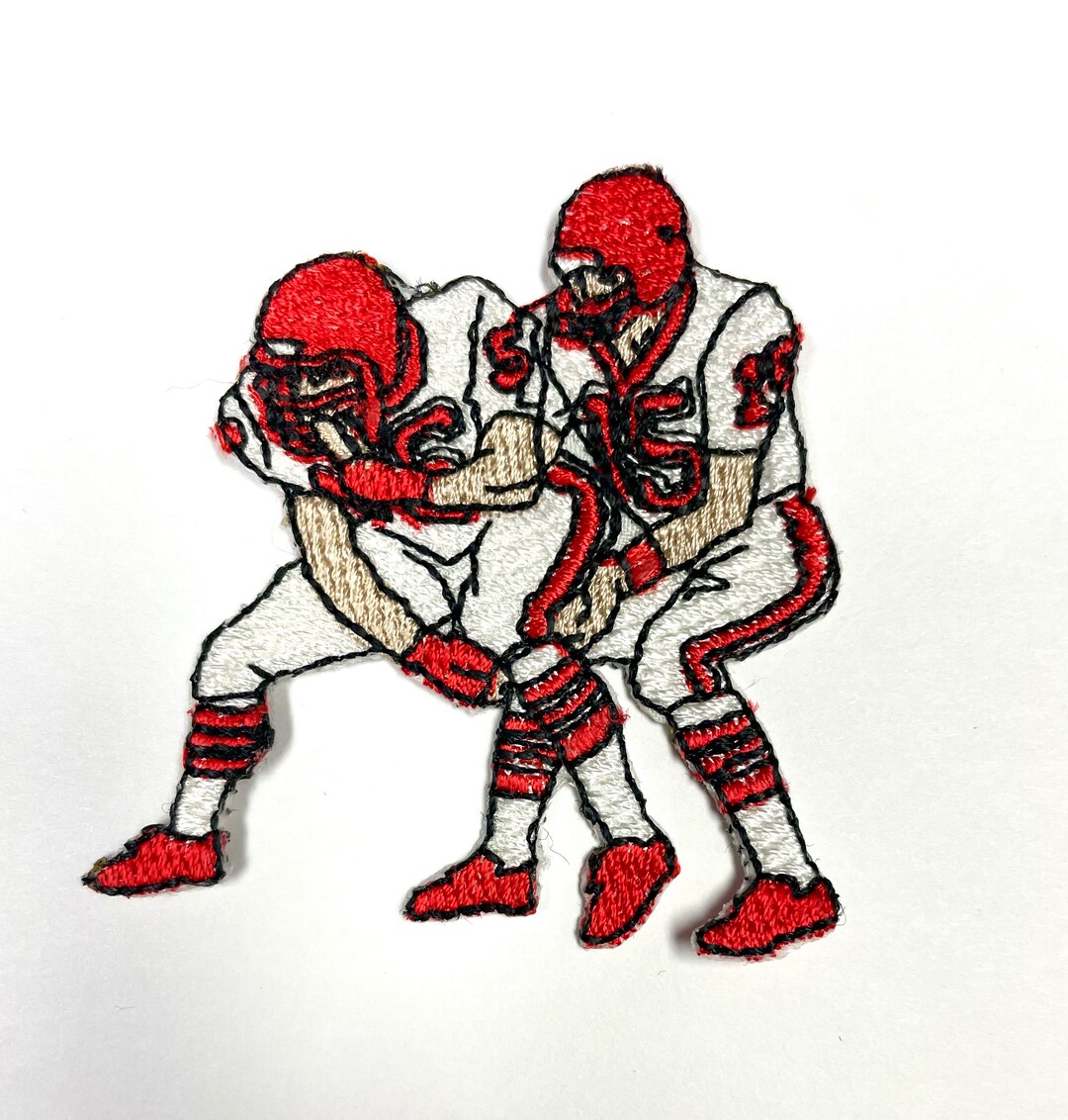 NFL Football Embroidery Patch Red and White Jersey Football Players ...