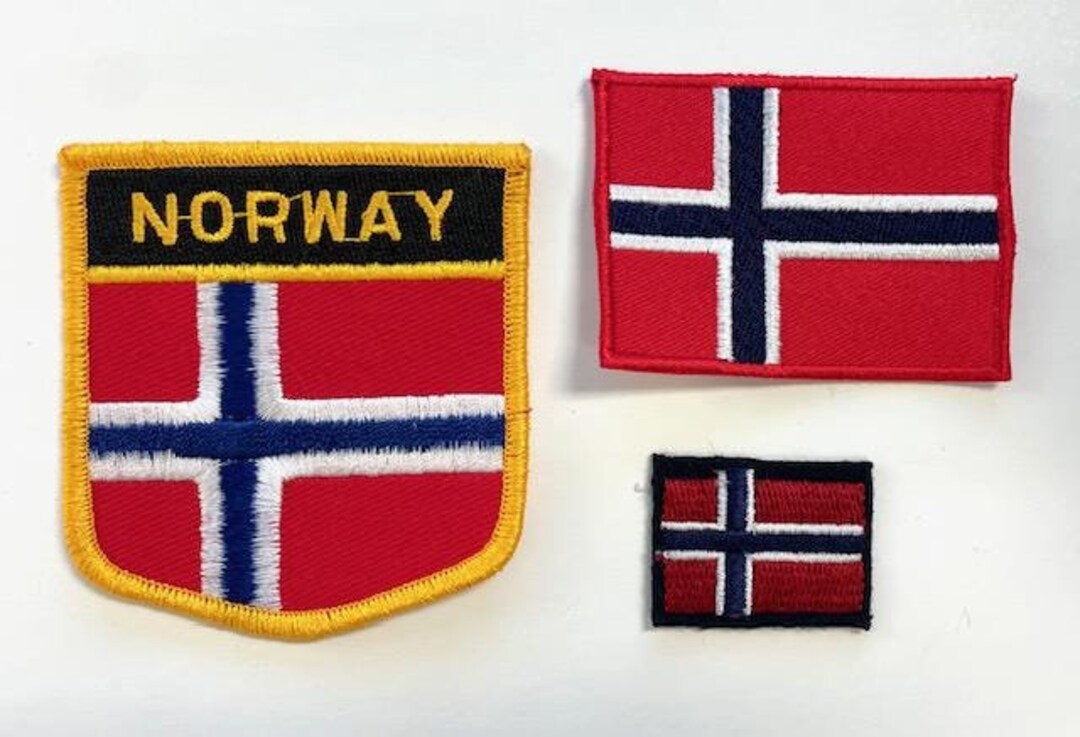 Set of 3 NORWAY Norwegian Flag Patch Embroidered Embroidery Patch Badge ...