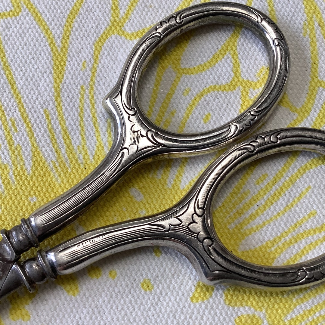 Vintage Sterling Silver Embroidery Scissors, W & S Germany, Engraved ...