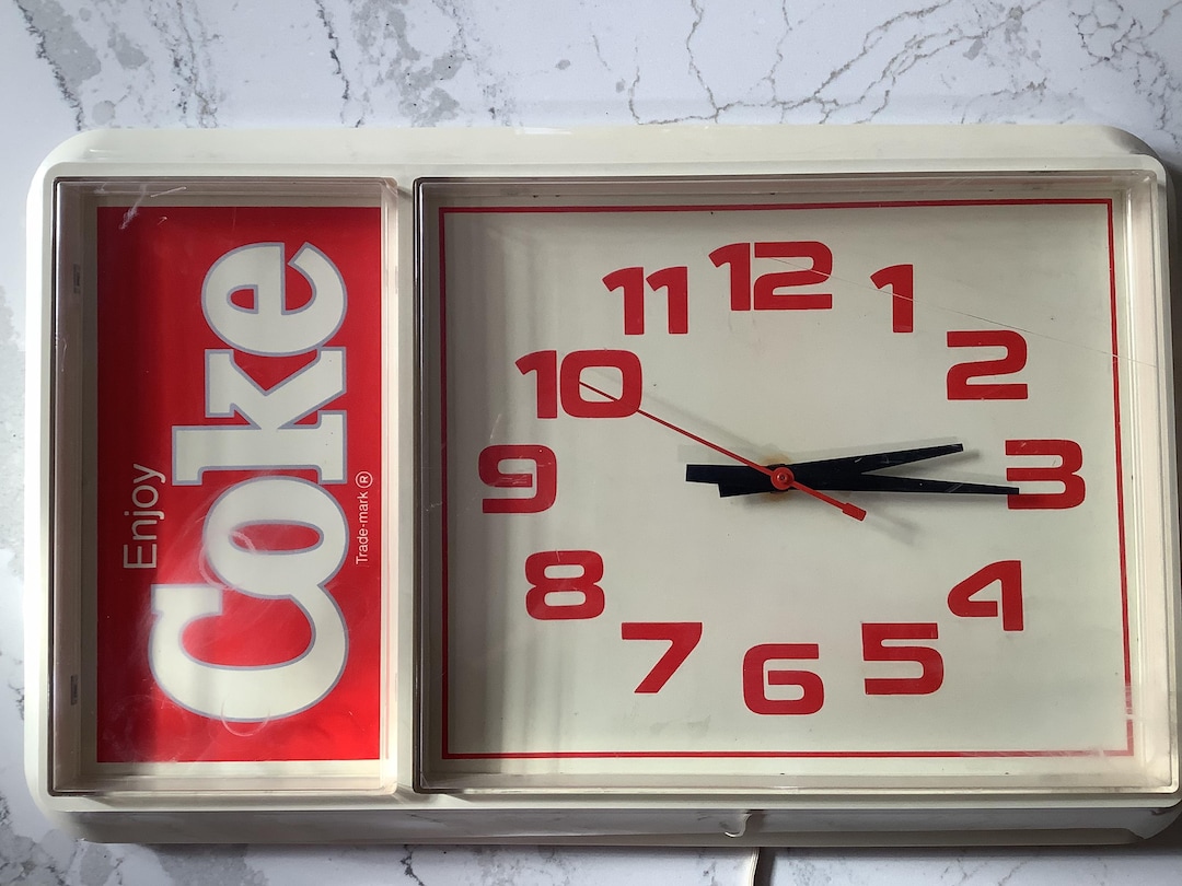 1986 Coca-cola Coke Large Wall Clock - Etsy