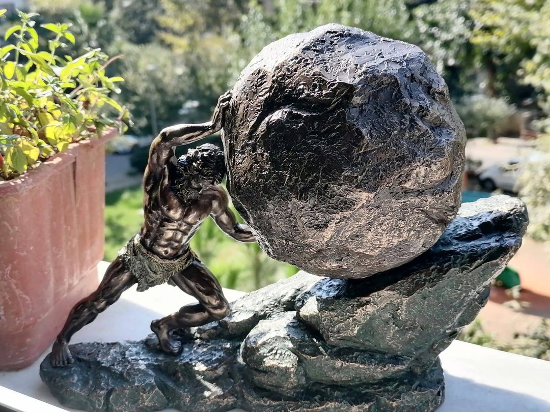 Bronze Sisyphus, Sisyphus Statue, Sisyphus Figurine, Sisyphus Sculpture ...