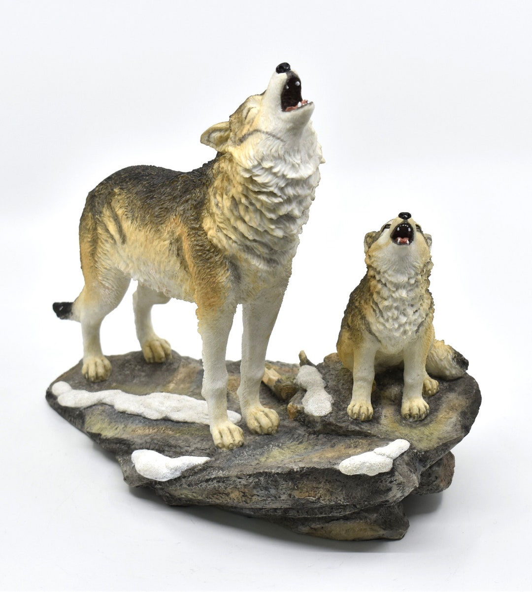 Wolf and Cub Howling Sculpture 10 Inch Wolf Gifts and Wolf Products - Etsy