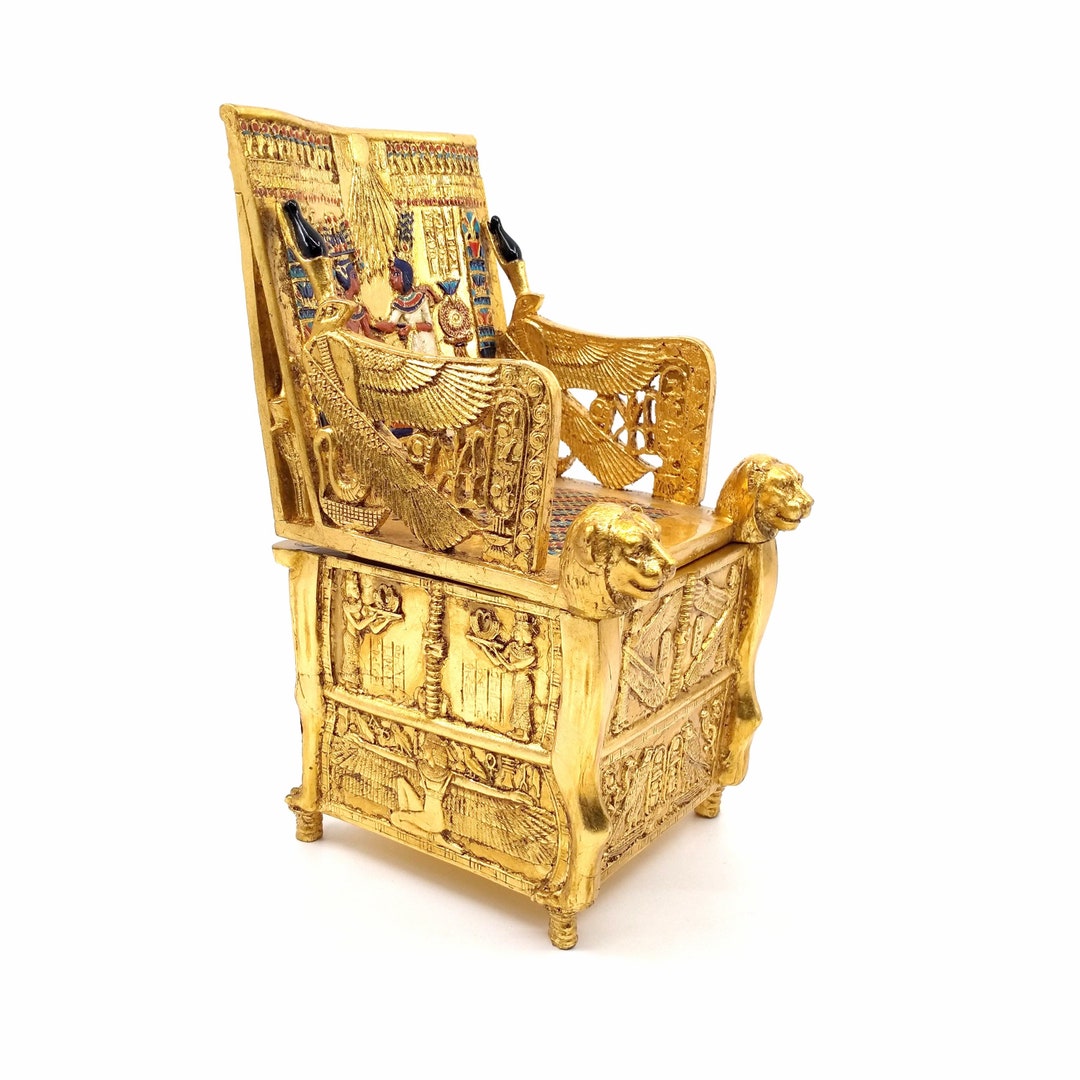 Tutankhamun's Golden Throne Statue Small Throne Jewerelly - Etsy