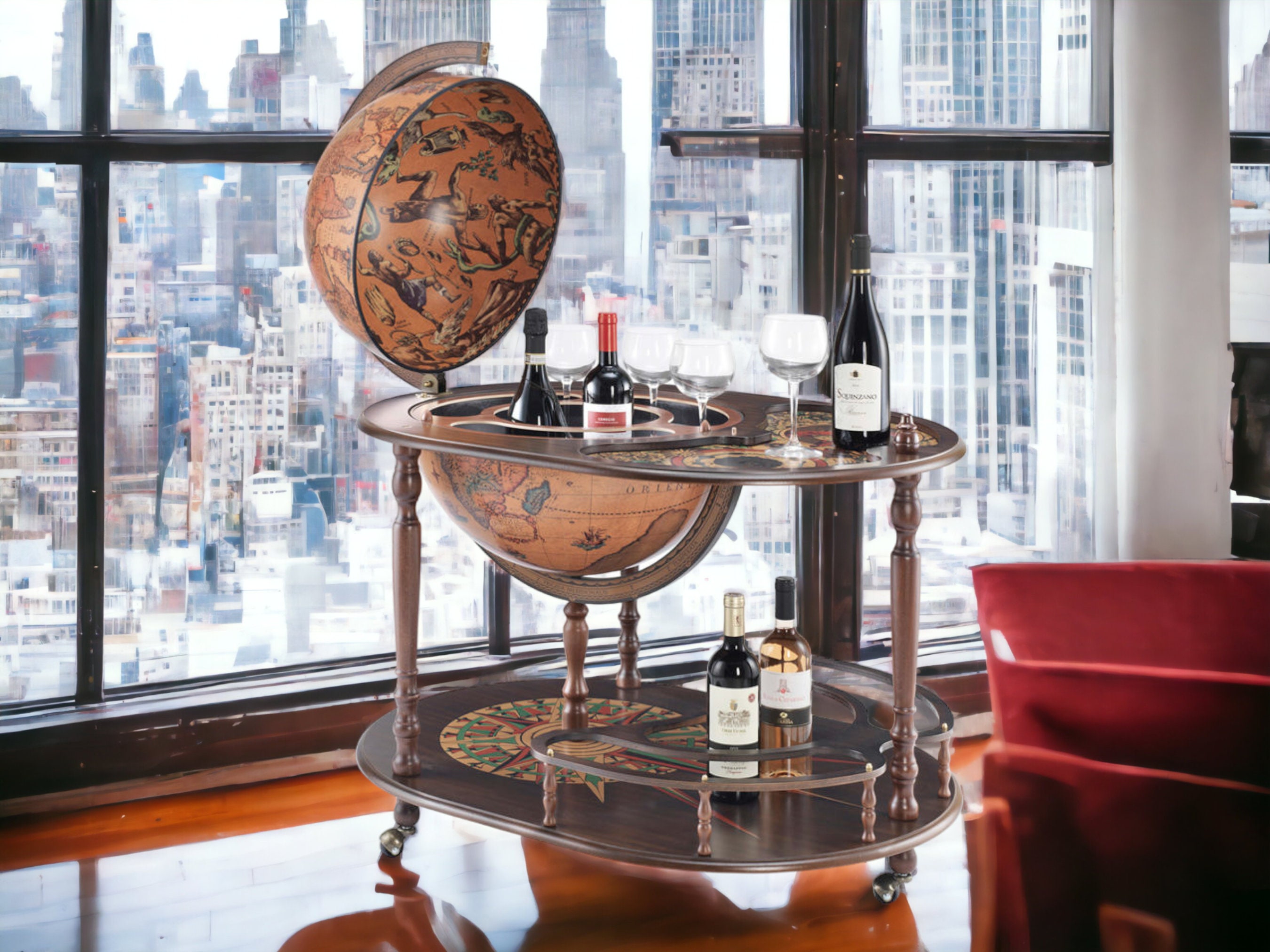 Globe Bar Set Up Inside