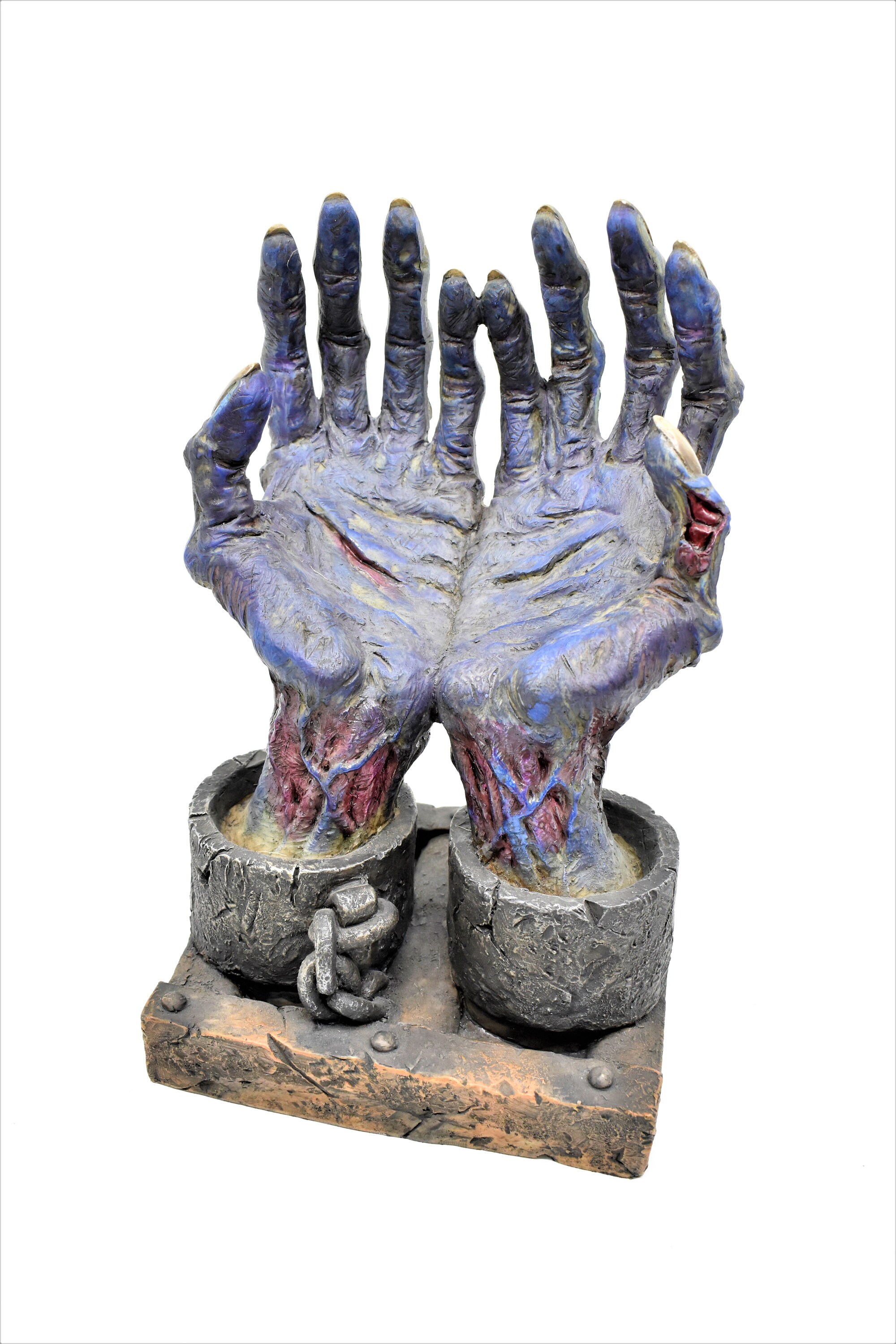 Zombie Hand Statue Handcuffed Zombie Hand Figurine Zombie - Etsy