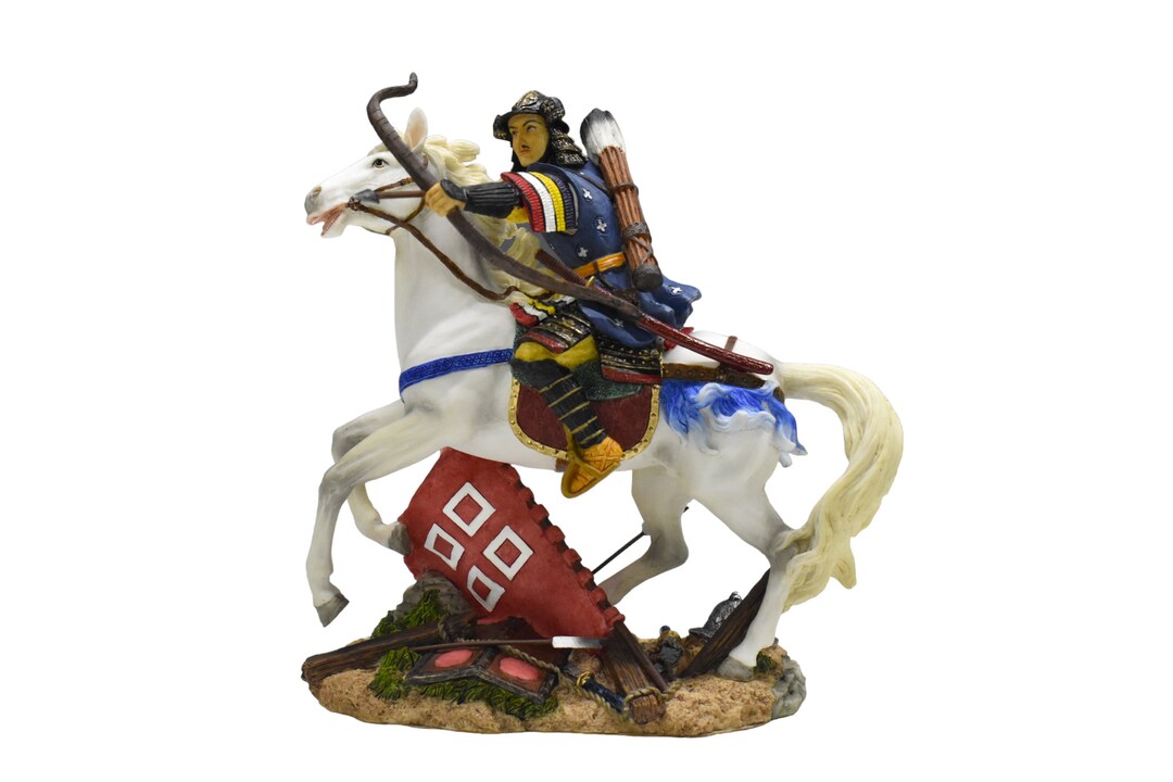 Archer Samurai Statue, Samurai Riding Horse and Shooting Arrow ...