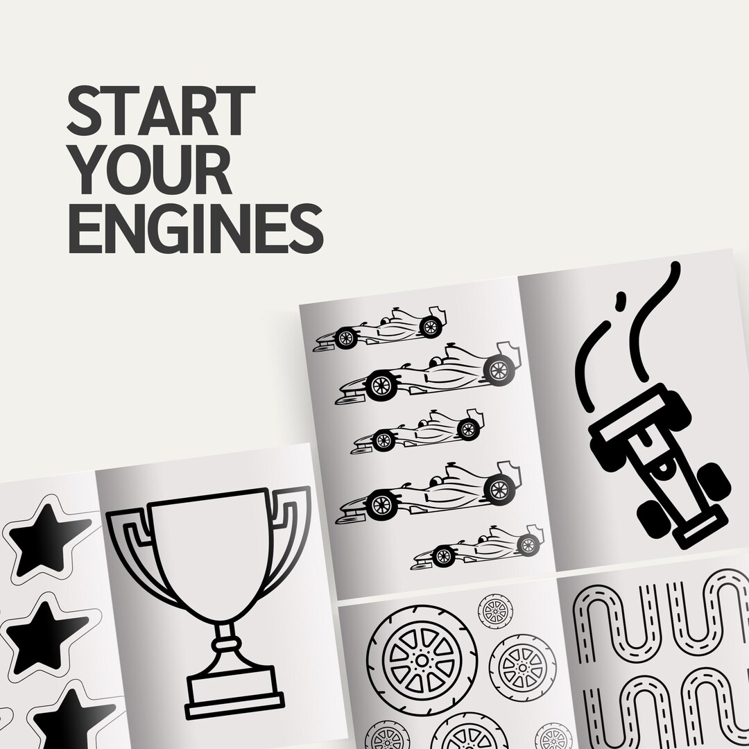 Race Car Coloring Book | Formula 1 Coloring Book | F1 Coloring Pages ...