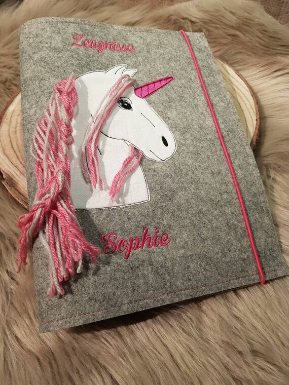 Zeugnismappe Mädchen Einhorn Zeugnis Zeugnisse Filz Geschenk | Etsy Nederland