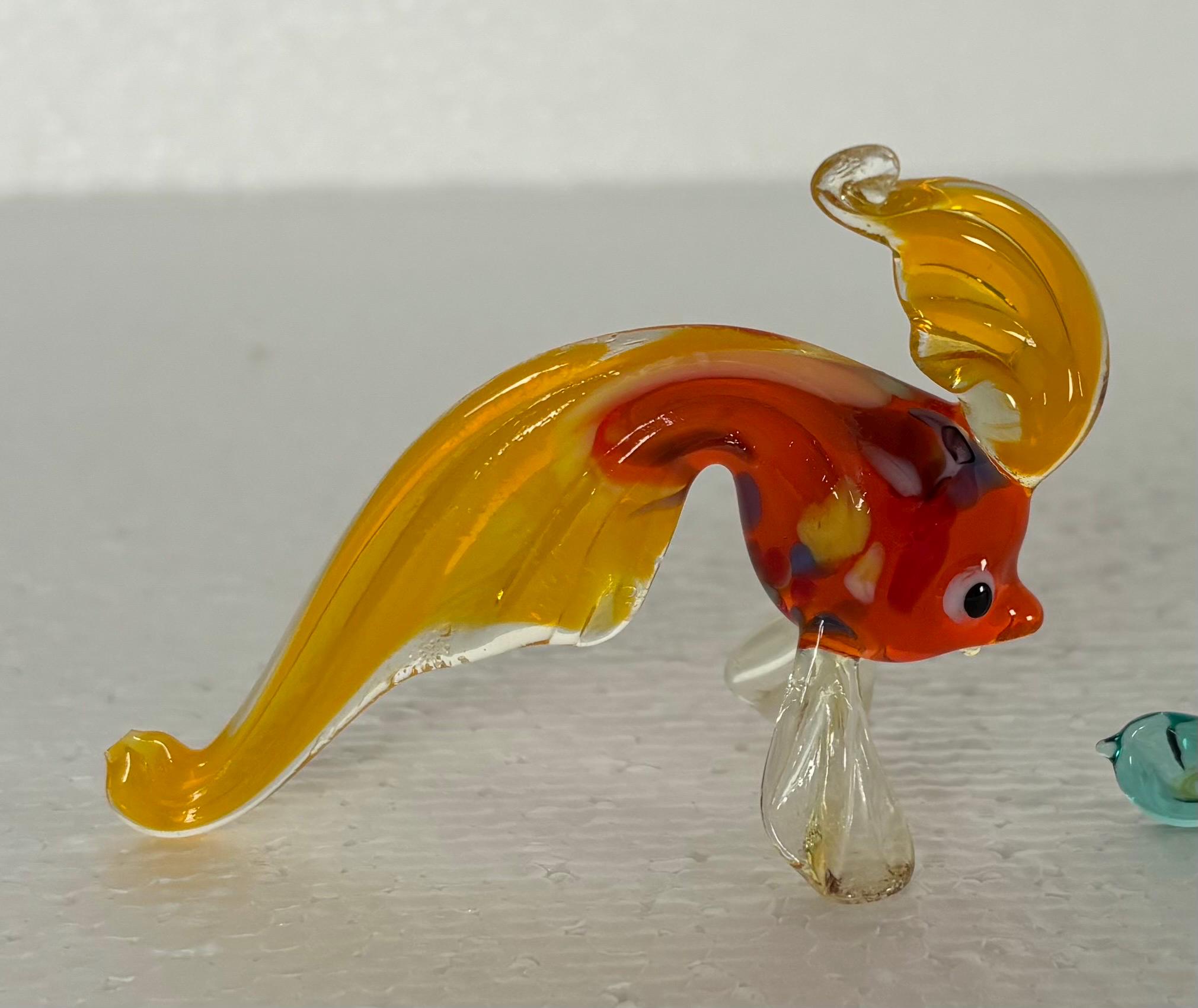 Lot of 4 Mini Murano Glass Fish | Hand-blown in Italy | Multicolored ...